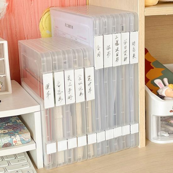 Cheap File Storage Box Easy Identification Clear File Storage Organizer ...
