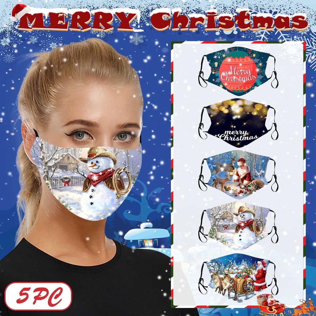 Buy SOC 5PCS Adult CSOCistmas Face Mouth Mask Adjustable Sport Outdoor ...