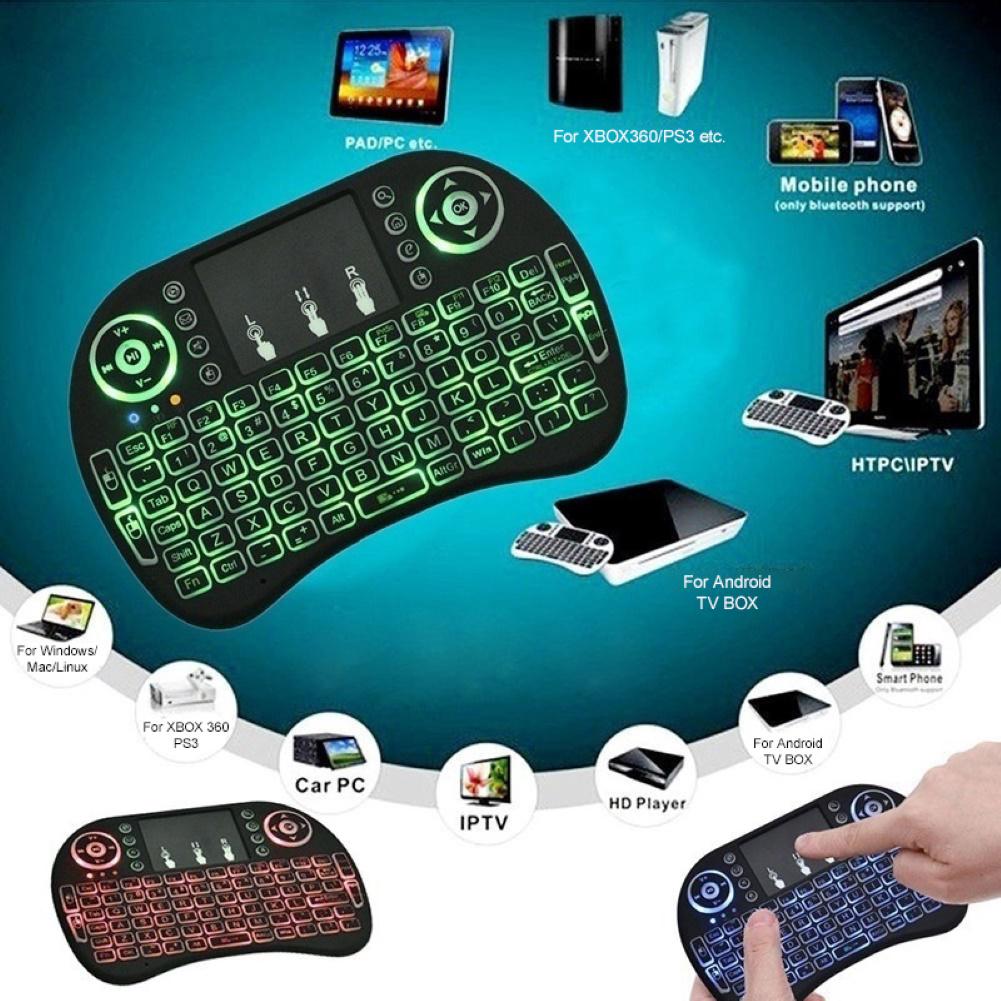 Buy Backlight Mini Rechargeable 2.4GHz 3 Colors Wireless Keyboard with ...