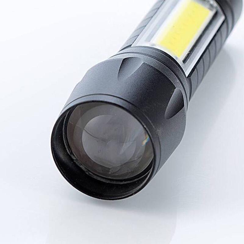 Portable T6 COB LED Tactical USB Rechargeable Zoomable Flashlight Torch ...