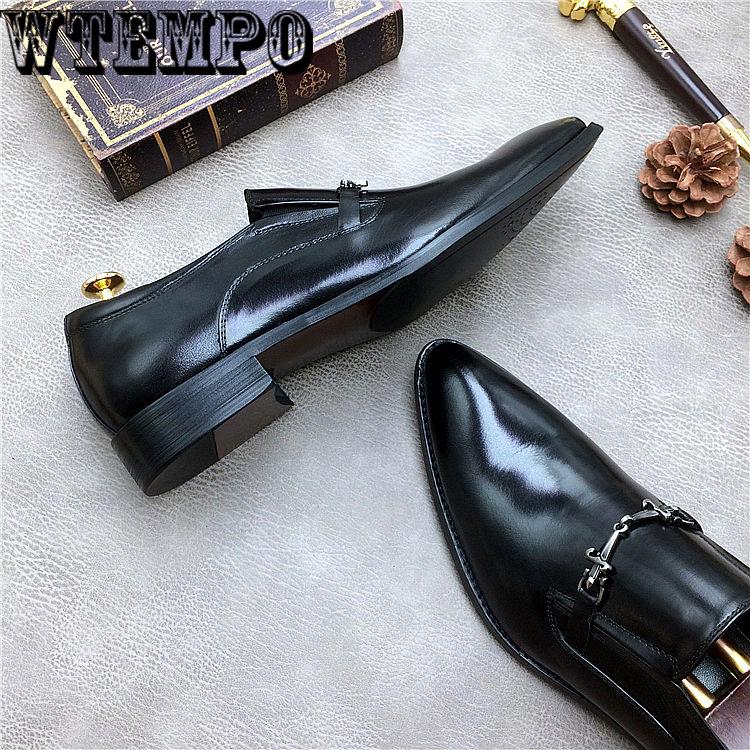Buy Pointed Scalp Shoes Men's Suede Leather Comfortable Breathable ...