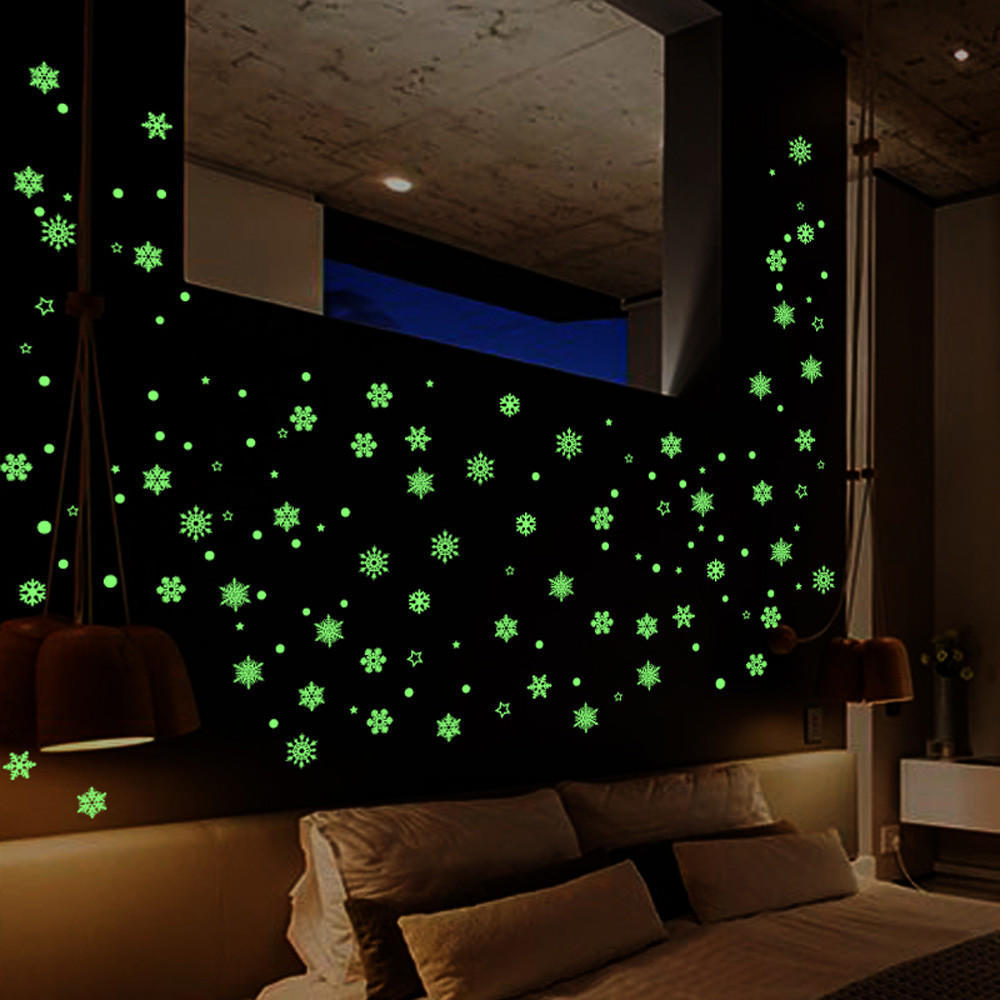 Buy Christmass Nowflake Luminous Removable Wall Window Stickers Art ...