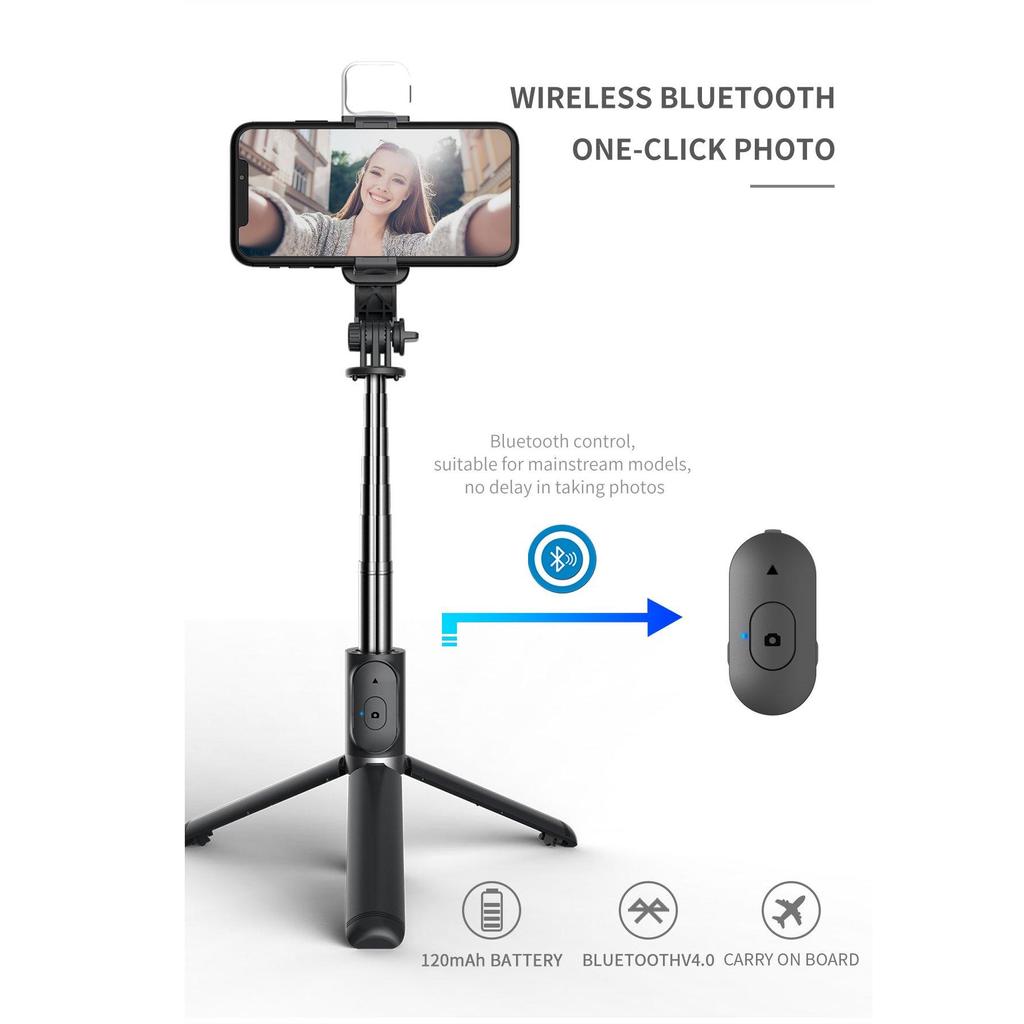 Buy Wireless Bluetooth-compatible Selfie Stick Foldable Mini Tripod ...