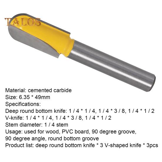 Buy 6Pcs Router Bits Hardened Complete Hard Alloy Round Nose Milling ...