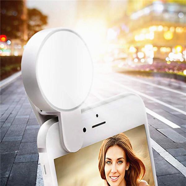 Buy Mobile Phone Fill Light 9 Lamp Beads LED Selfie Ring Light Portable ...