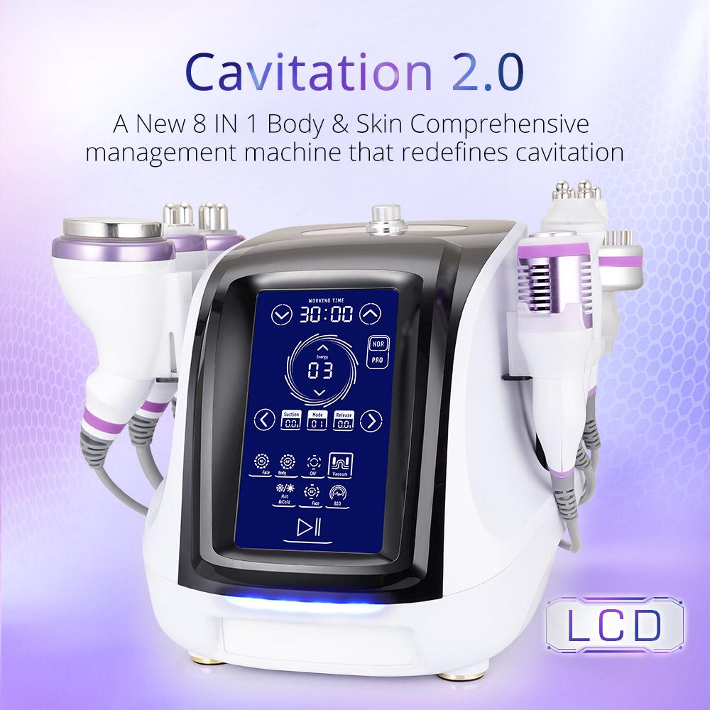 Buy 8 In 1 Ultrasonic 40K Cavitation RF Body Slimming Facial Skin ...