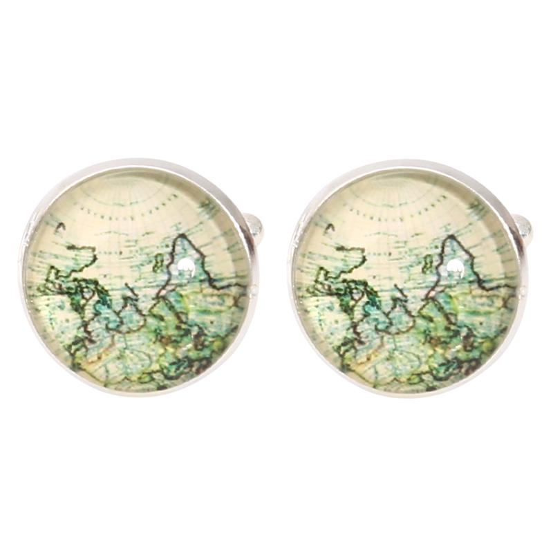 Buy Cufflinks World Map Retro Elegant Small Cute Cufflinks at ...