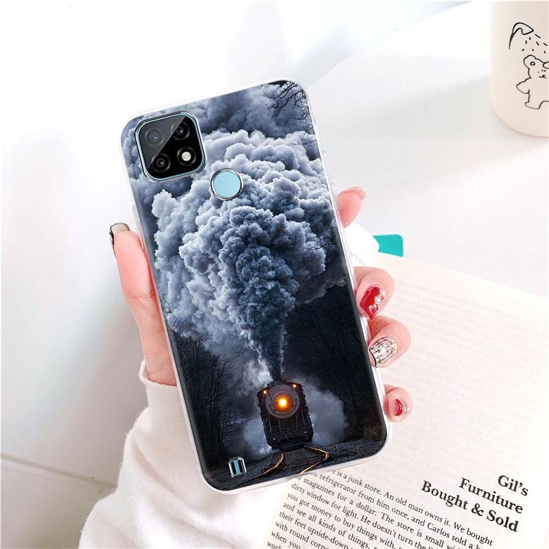 Oppo Realme C21 Kılıfı için Yumuşak Silikon Telefon Tamponu OPPO Realme ...