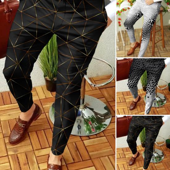 Buy Breathable Thin Men Trousers Casual Geometric Pattern Pants at ...