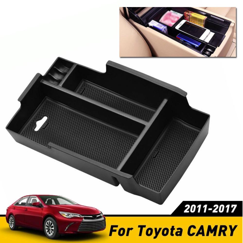 Buy Black Storage Box ABS Plastic Center Console Organizer Holder Trays ...