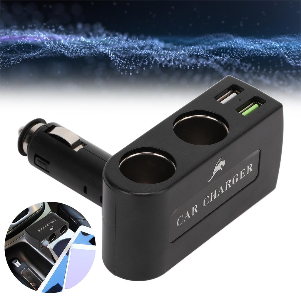 Buy DC12‑24V Car Charger Adapter QC3.0 Dual USB Port 2 Socket Cigarette ...