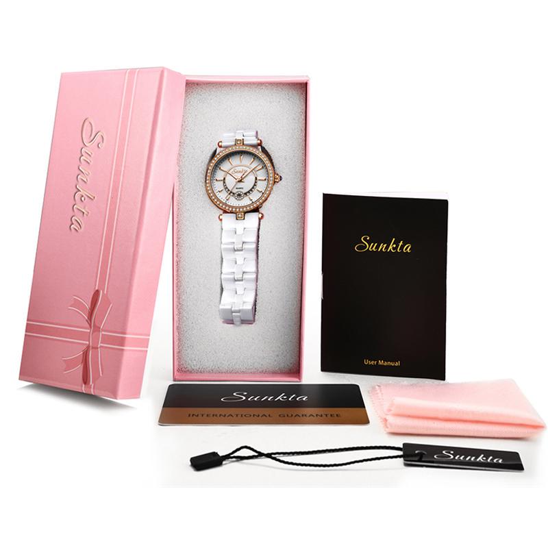Buy SUNKTA New Ceramic Quartz Women Watches Ladies Top Brand Luxury ...