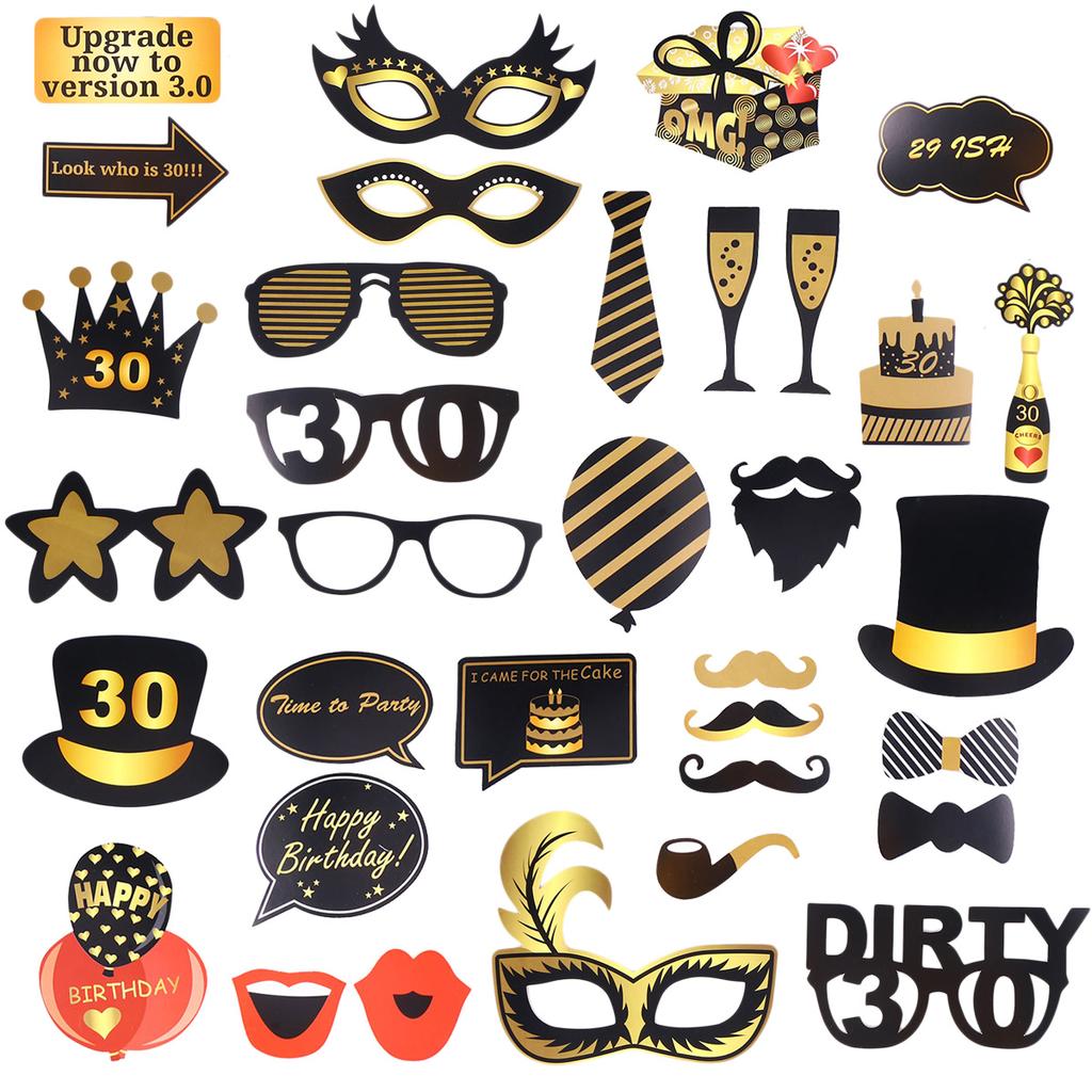 Buy 35pcs Creative Practical Funny Gathering Decor Birthday Prop Set ...