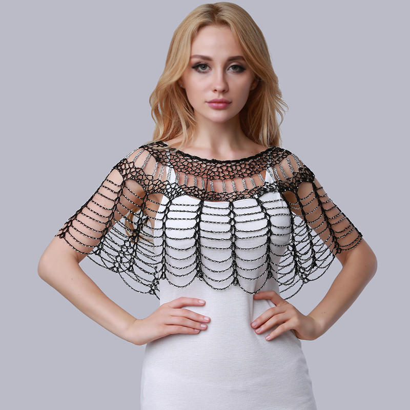 Summer Women Shawls Handmade Beads Fashion Hollow Out Short Wrap Mini ...