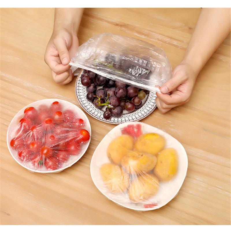 100pcs Disposable Fresh-keeping Film Sleeve Food Storage Bags Covers ...