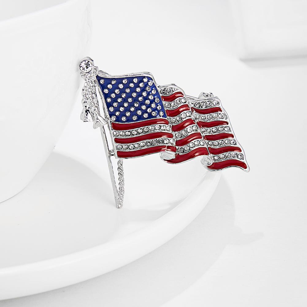 American Flag USA National Flag Star Lapel Pins Crystal Badge/ C0H5 ...