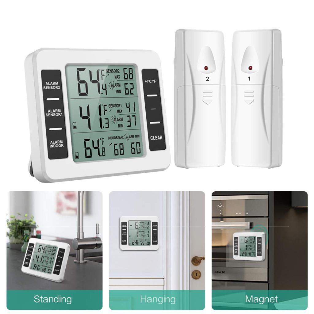 Buy Digital Thermometer Indoor Outdoor Temperature Sensor Wireless LCD ...
