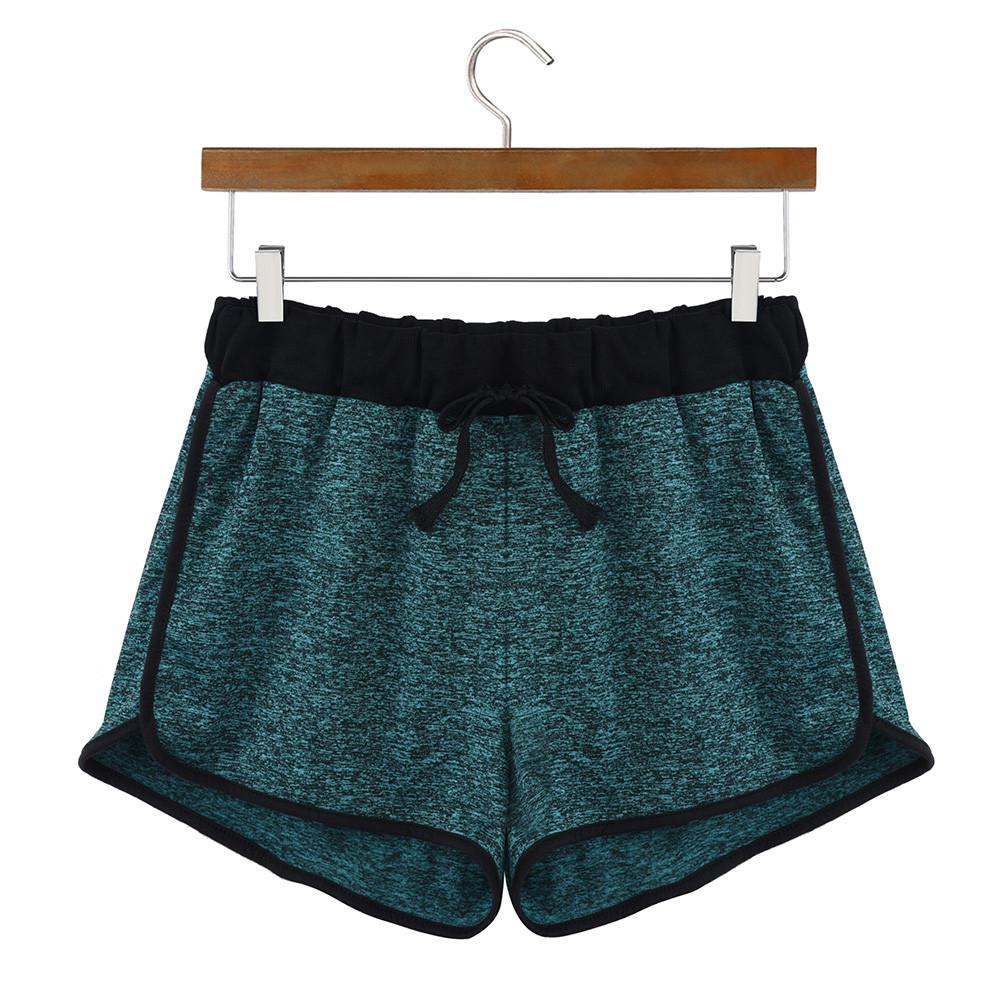 Buy Womens Loose Patchwork Mid Waist Shorts Drawstring Ringer Shorts ...