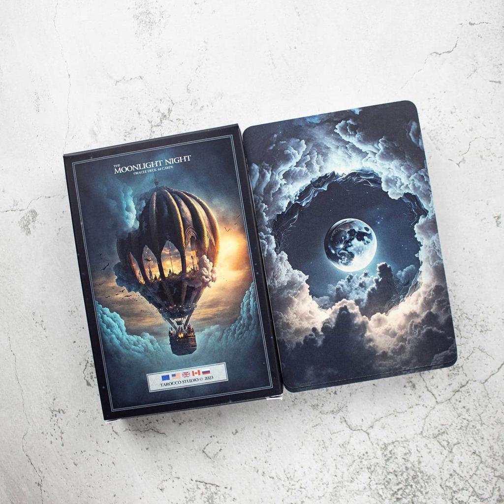 Buy 12X8 Cm Moonlight Night Oracle Cards 44 Pcs with Guidebook at ...
