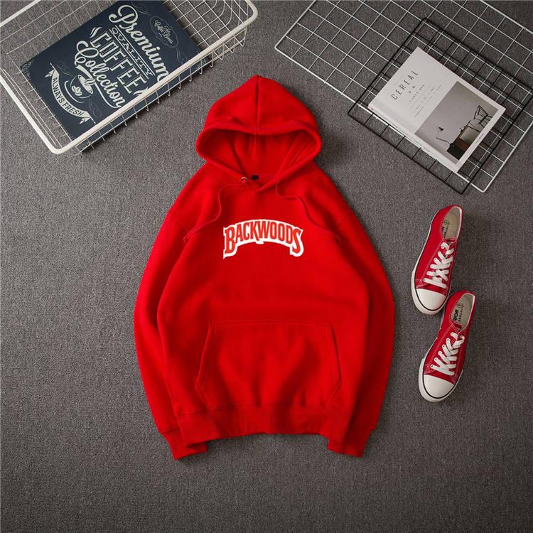 Buy Backwoods Letter Print Sweatshirt Pullover Casual Hoodie Men and ...