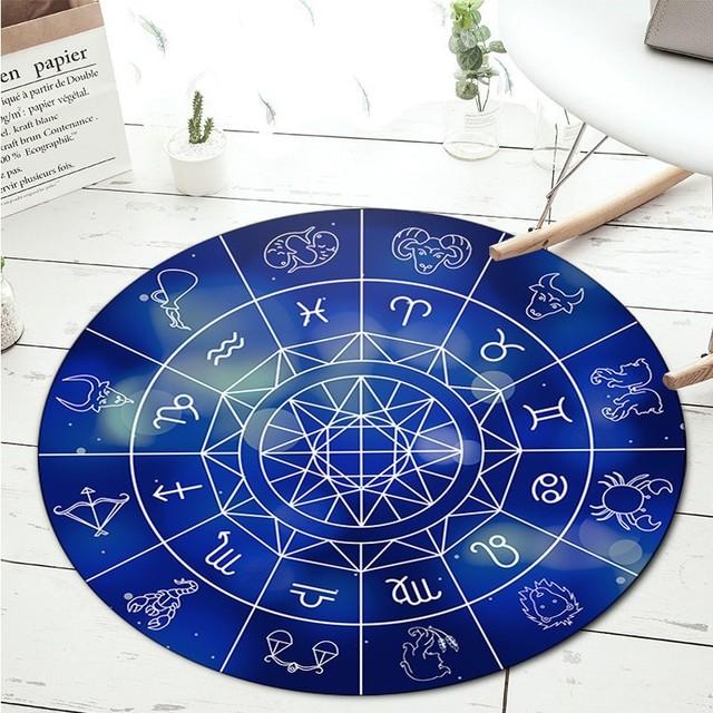 Cheap Zodiac Print Round Carpet Living Room Bedroom Carpet Simple ...
