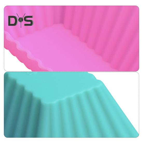 12Pcs Pastry Cup Impermeable Fine Workmanship Rectangular Silicone ...