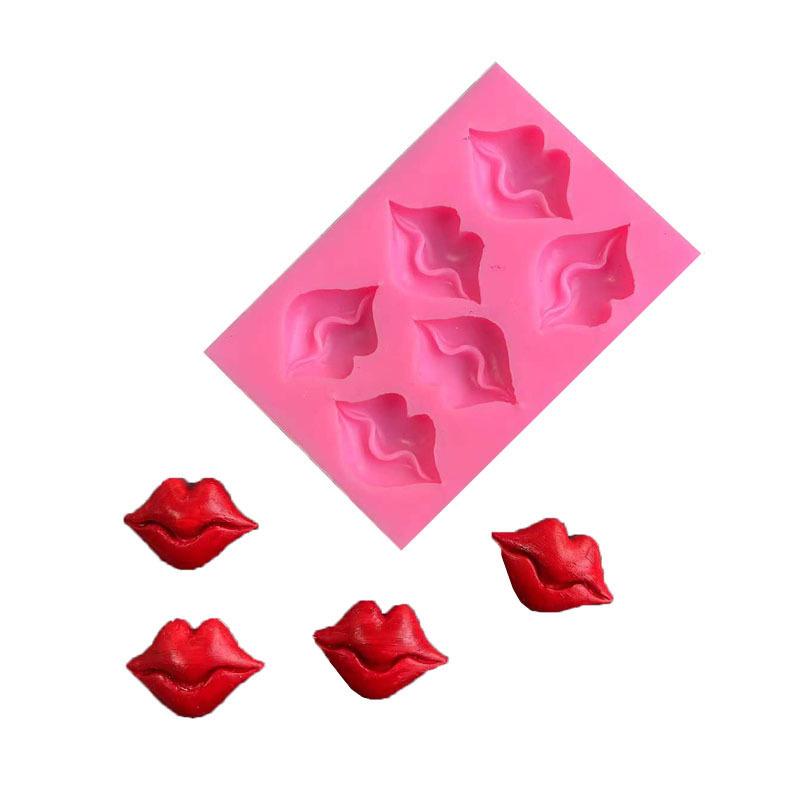 1Pc 6 Even Lips Silicone Fondant Mold Cake Chocolate Handmade Soap ...