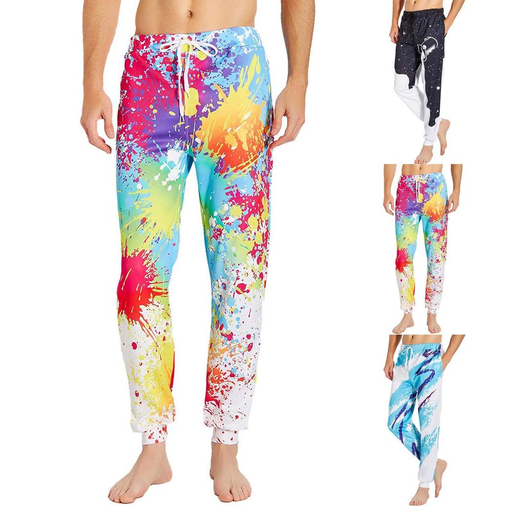 Buy Men's Fitness Running pants Athletic Casual Printed Bloomers ...