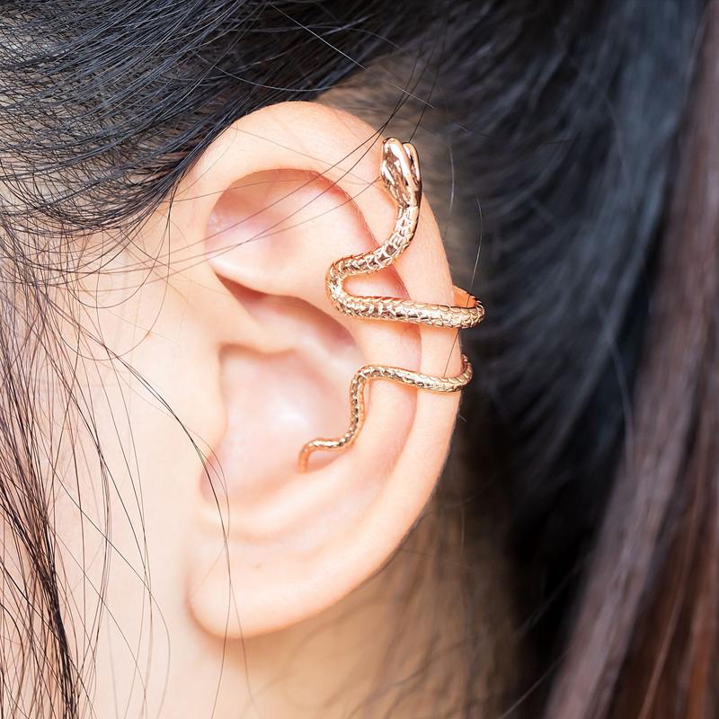 Buy 1PC Ear Cuffs Earring Snake Punk Clips Brass Adjustable Non Pierced ...
