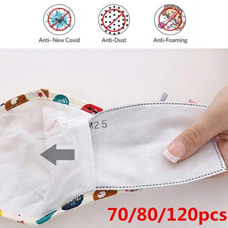 Buy Aum 70/80/120pcs PM2.5 Activated Carbon Filter Face Cover Breathing ...