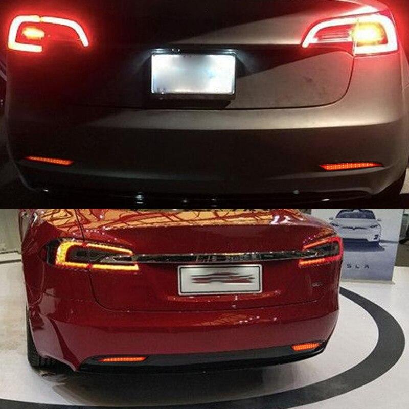 Buy 2PCS LED Rear Bumper Reflector Light Red Car Driving Brake Stop Fog ...