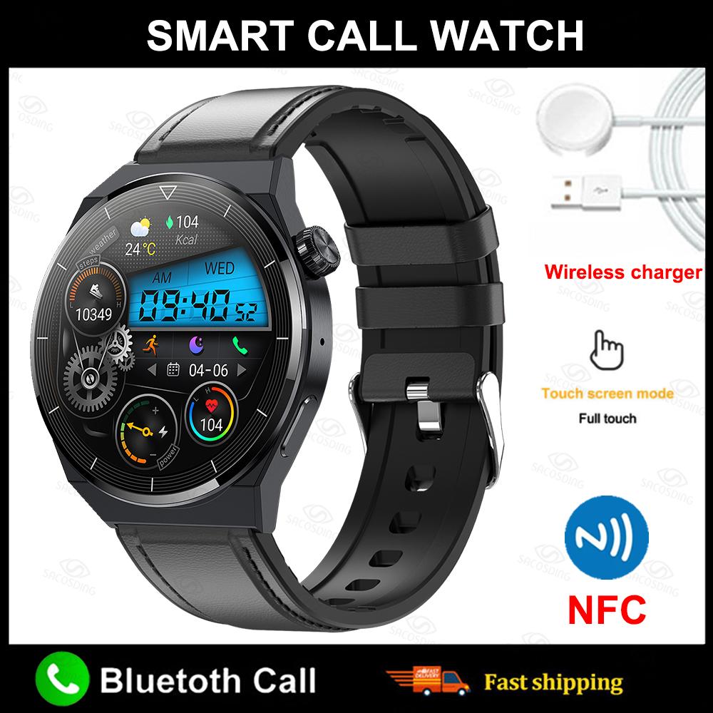 Buy SACOSDING New NFC Smart Watch Men AMOLED 390*390 HD Screen Heart ...