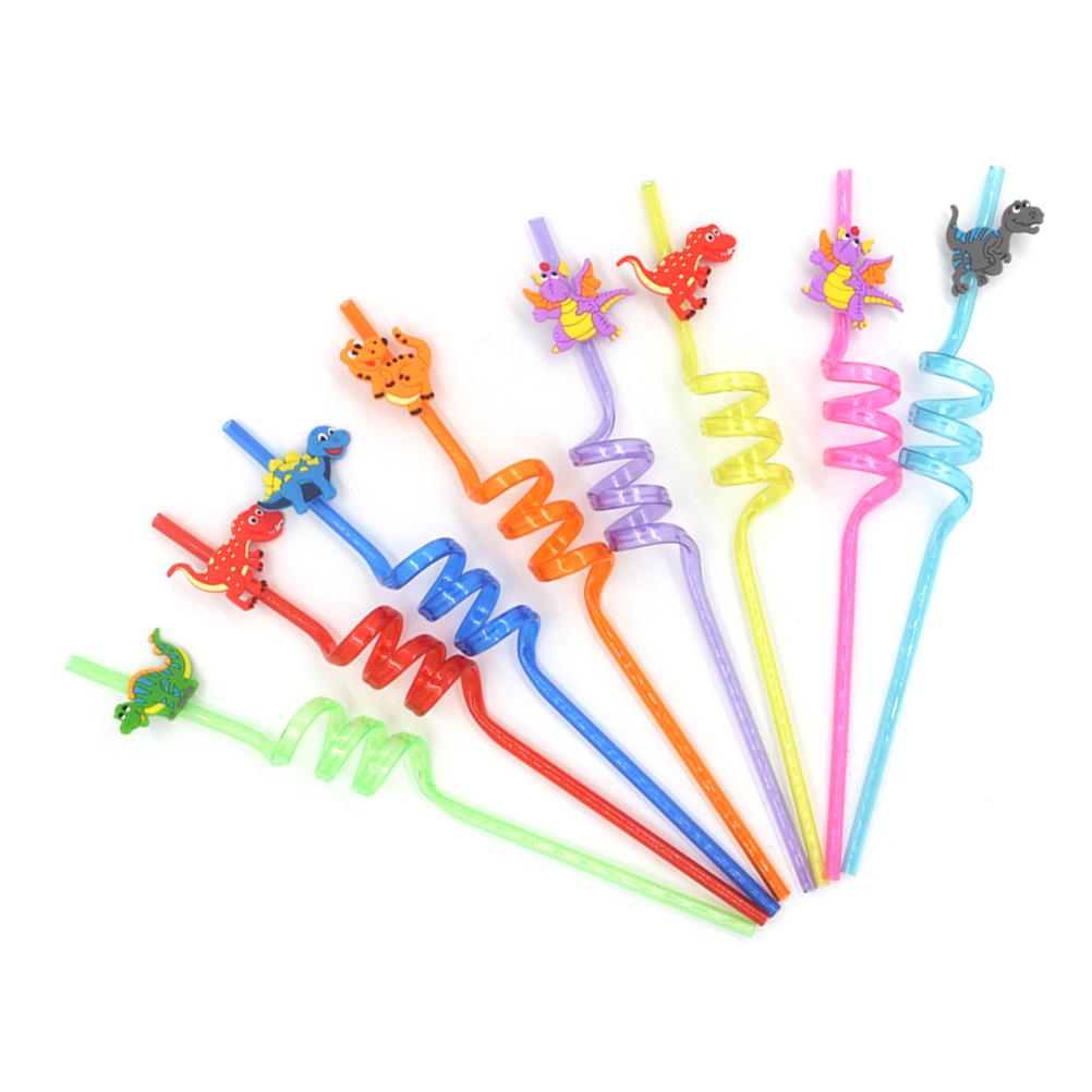 Buy 16pcs Disposable Cartoon Straws Plastic Drinking Straw Party ...