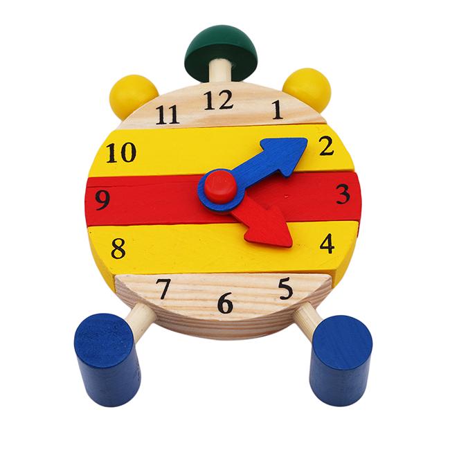 Hand Made Wooden Clock Toys for Kids Learn Time Clock Educational Toys ...