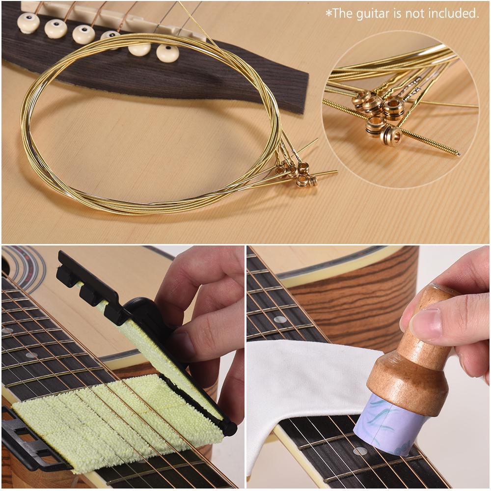 Buy Aoustic Guitar Accessory Set Including 6 Strings Guitar String Care ...