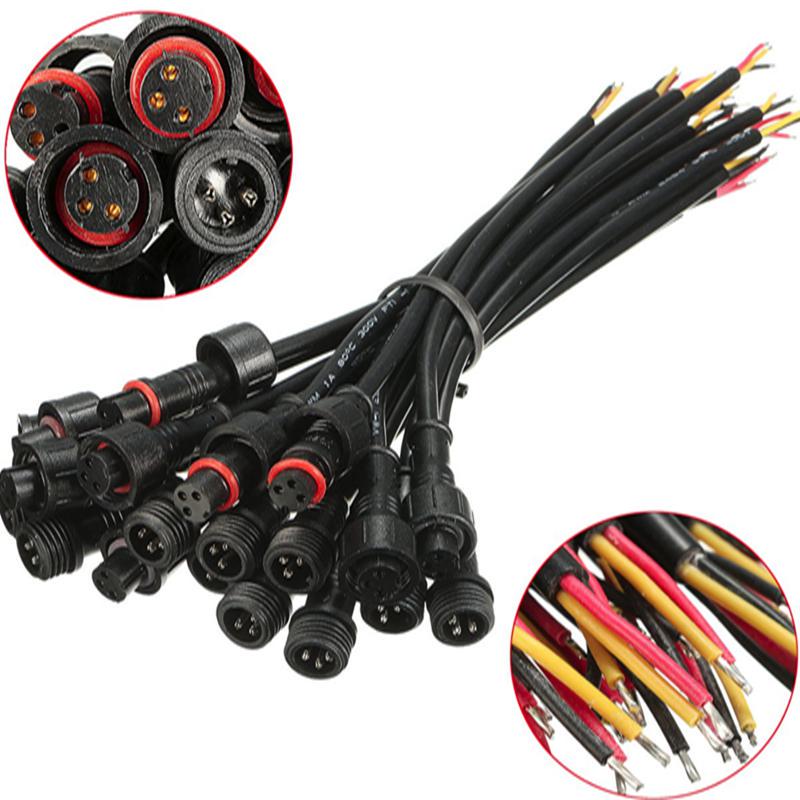 10 Pairs 3 Pin 20Cm Length Cable Wire Connectors 0.3Mm 22Awg Led Strips ...