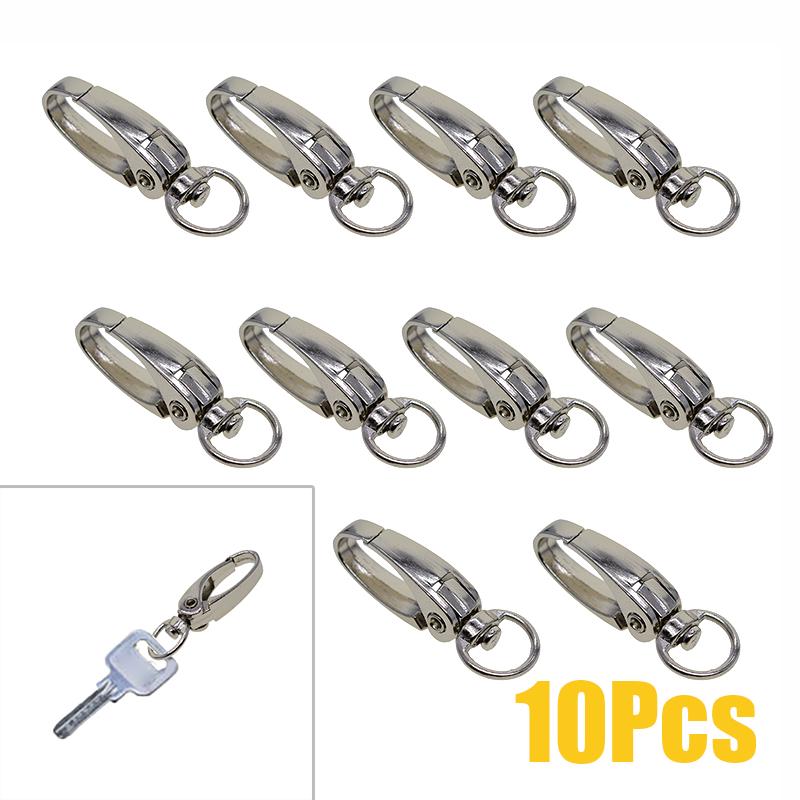 10 Pack Alloy Metal Key Ring Swivel Split Key Chain Keyring Lobster ...