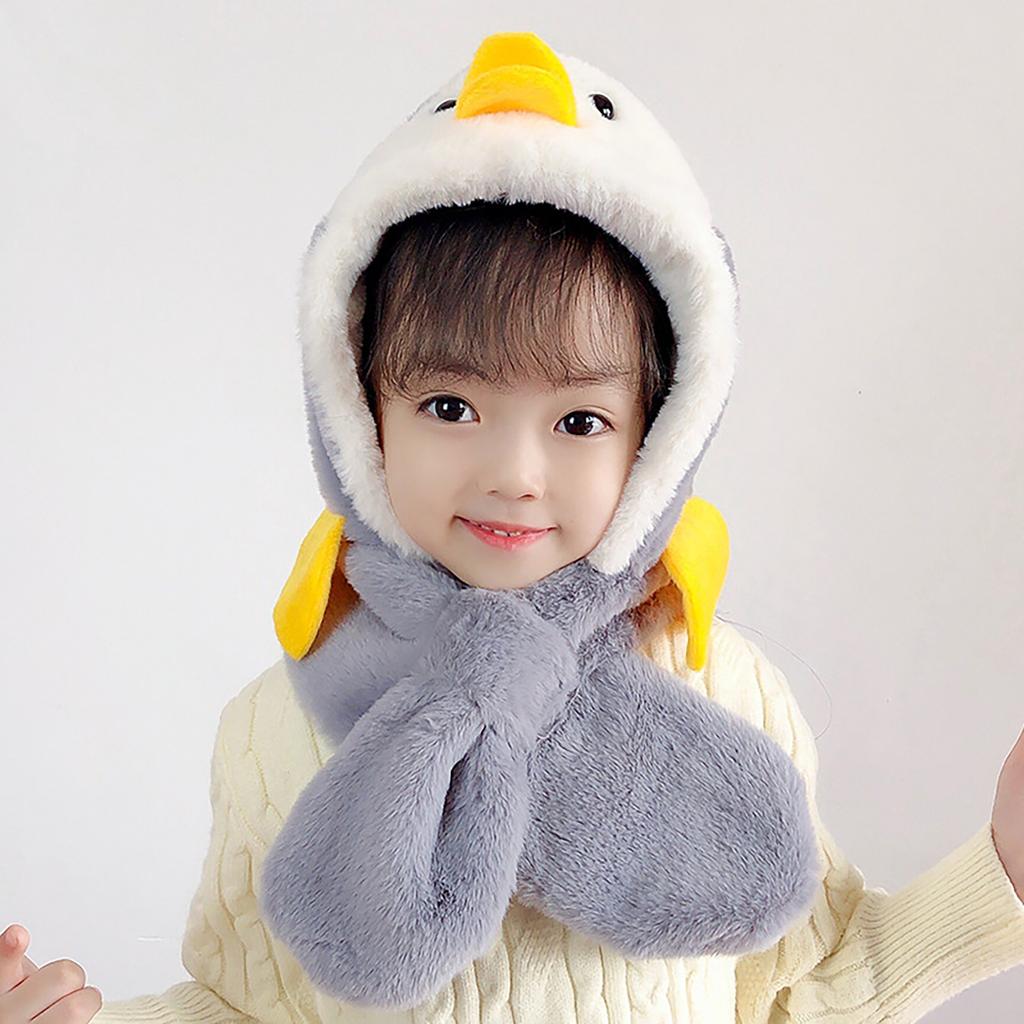 Buy Children's Plush Hat Cute Penguin One Piece Hat Thickened Wind And ...
