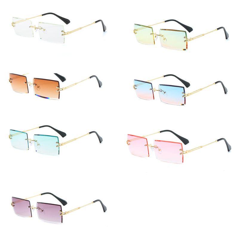 Buy New Frameless Cut Edge Square Sunglasses Fashion Men and Women ...