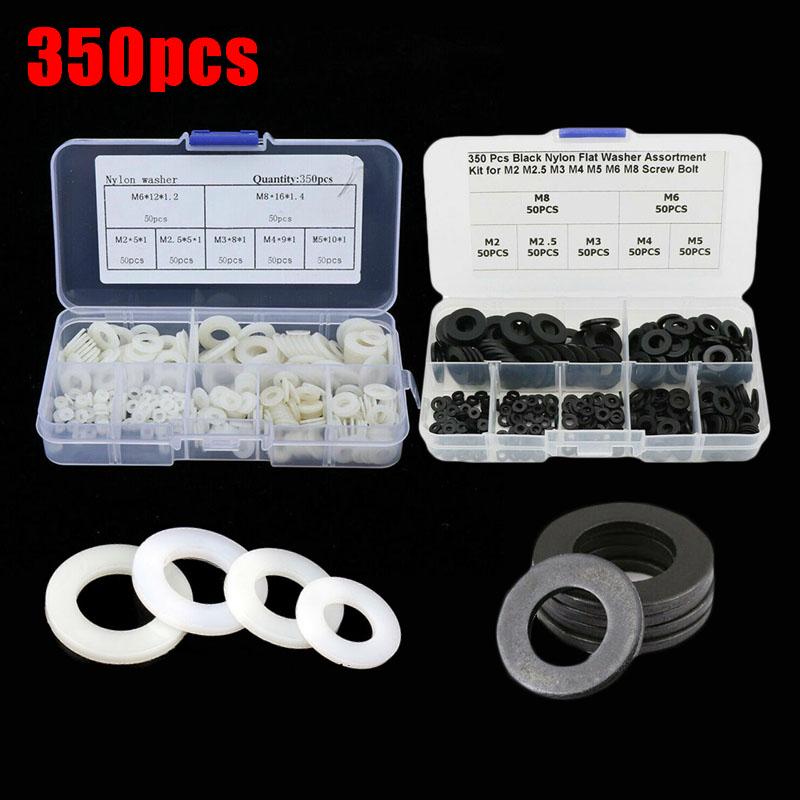Buy 350pcs Nylon Flat O-Ring Plain Repair Washers Gasket Metric M2-M8 ...