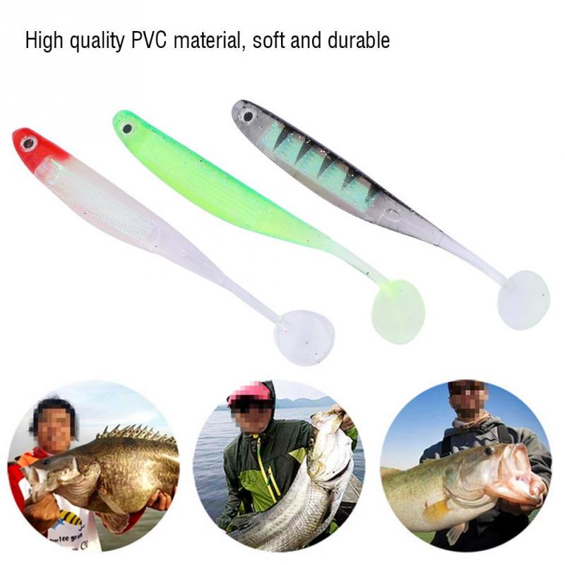 10PCS 10.5cm/5g PVC Soft Fishing Lures Colorful 3D T-Tail Baits Fisher ...