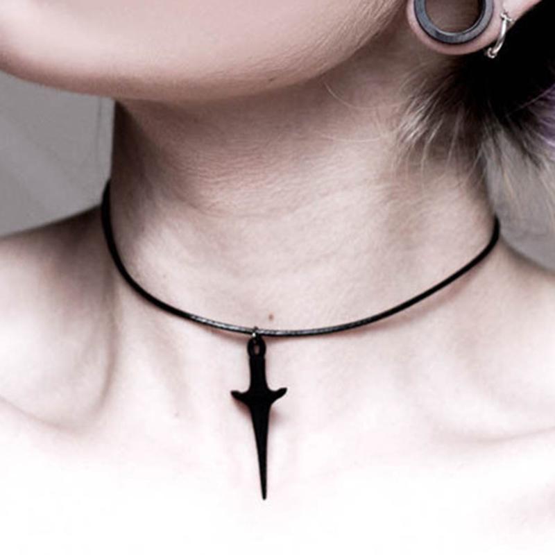 Rogue and Wolf Black Dagger Choker Necklace, Grunge, Witch, Gothic ...