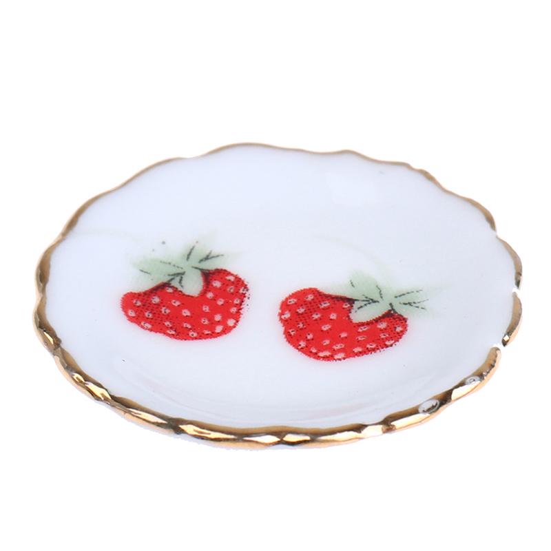 Buy 4Pcs 1:12 Dollhouse Mini Round Dishes Plate Tableware Kitchen Toy ...