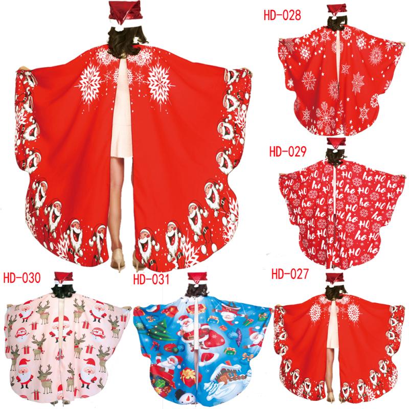 Buy Christmas Santa Claus Snowman Cape Shawl Snowflake Deer Party ...