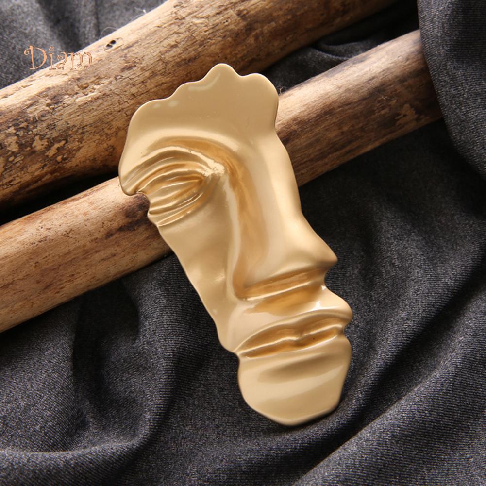 Buy Diamonding Jewelry Exaggerated Metal?Half Human Face Brooch Pin ...