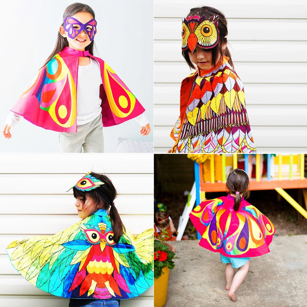 Buy Kids Boy Girl Children Cartoon Owl Cape Rainbow Bird Festival ...