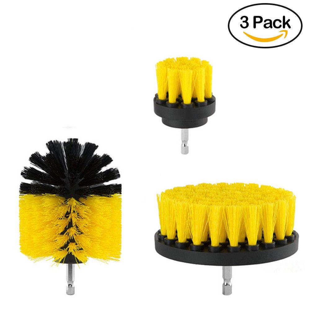 Buy 3Pcs Round Full Electric Bristle Drill Brush Rotary Cleaning Tool ...