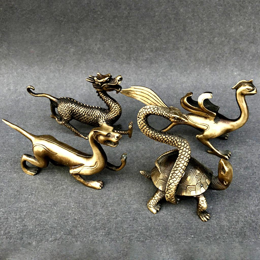 Buy Chinese Four God Beast Green Dragon White Tiger Vermilion Bird Mini ...