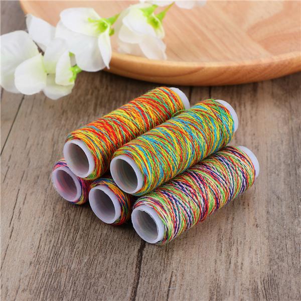 Buy 5pcs/set Gradient Durable Polyester Sewing Thread Embroidery Sewing ...