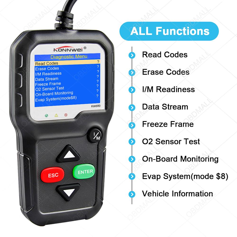 Buy KONNWEI KW680 ODB2 Automotive Scanner Engine Fault Code Reader Car ...